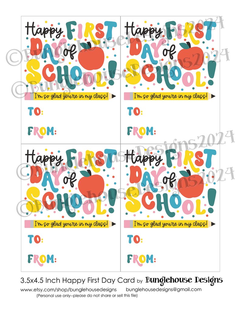 Happy First Day of School | Teacher Welcome Card for Students ...