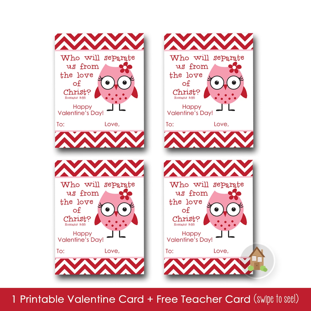 Girl Valentine Card Owl Valentine DIY PRINTABLE - Etsy