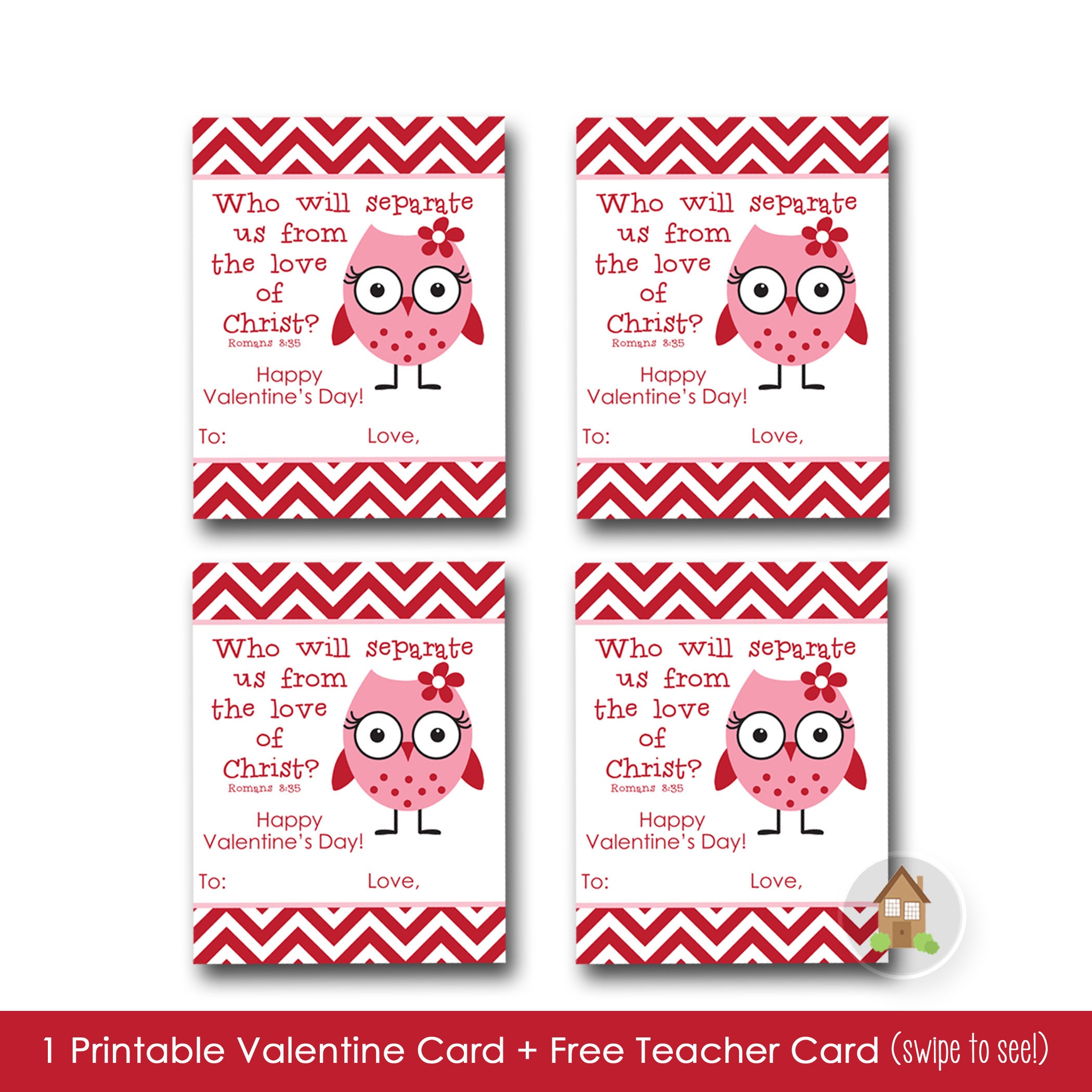 Girl Valentine Card Owl Valentine DIY PRINTABLE | Etsy