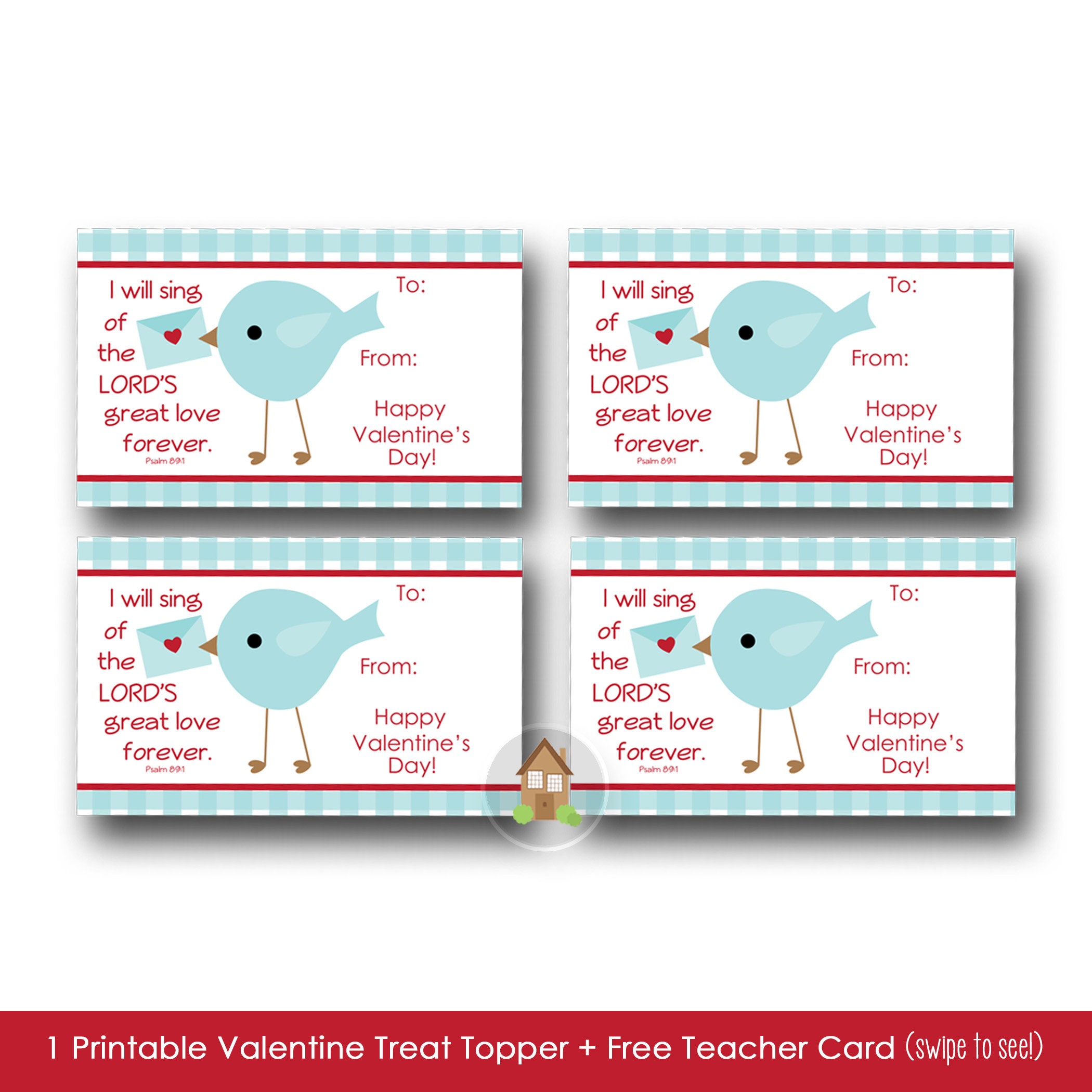 Valentine Treat Bag Topper for Classroom School Kids Bird | Etsy