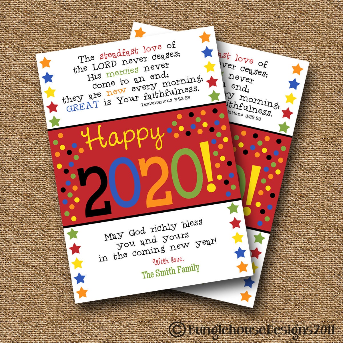 Christian New Years Card Scripture Verse Happy New Year | Etsy