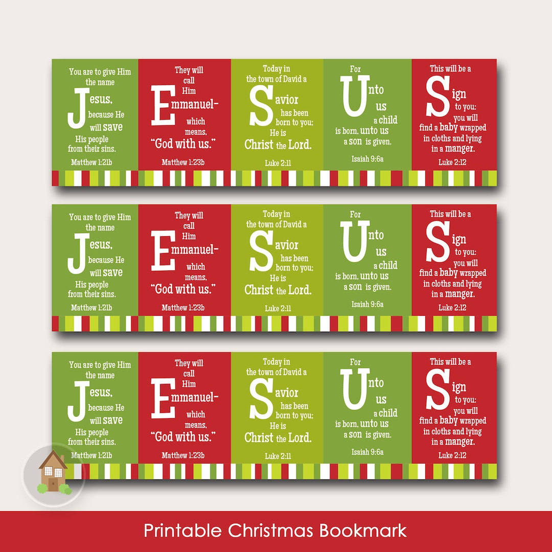 Printable Christmas Bookmark | JESUS Scripture, Bible Verse, Christian ...