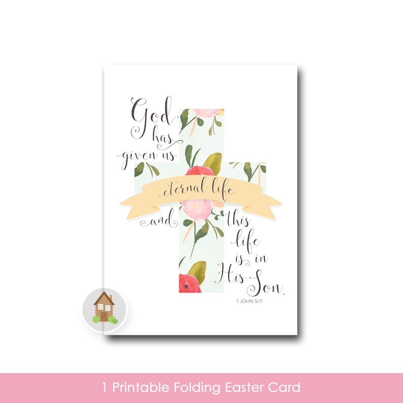 Christian Easter Greeting Card | Printable Easter Scripture | Easter ...