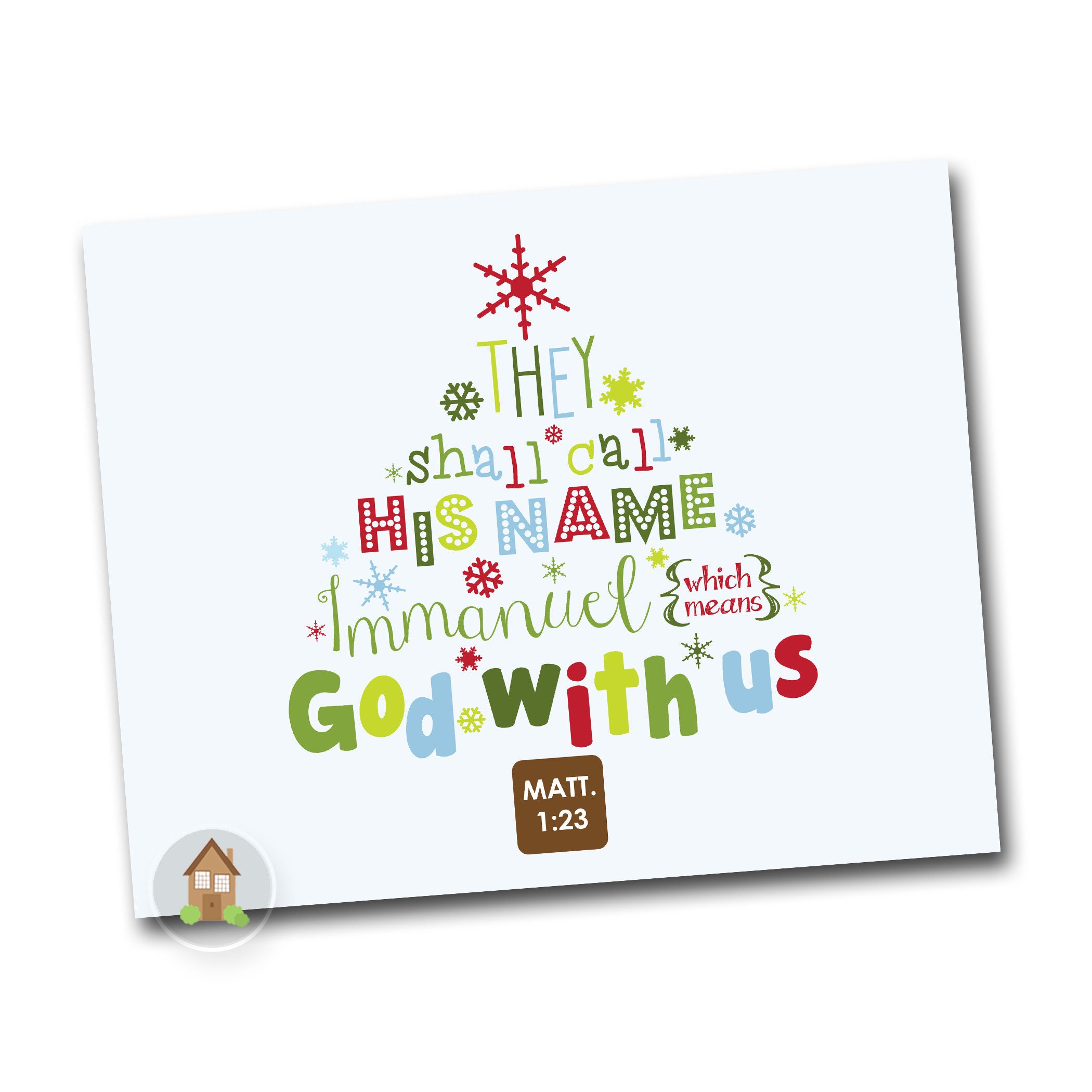 Printable Christmas Scripture Christmas Tree Typography | Etsy