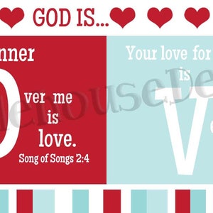Printable Valentine's Day Bookmarks, God is Love Scripture, Bible Verse ...