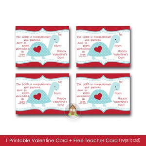 Printable Valentine Card Turtle Valentine Childrens Christian Classroom ...