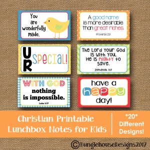 Lunch Box Notes for Kids | Bible Verse Lunchbox Notes | Happy Lunch ...