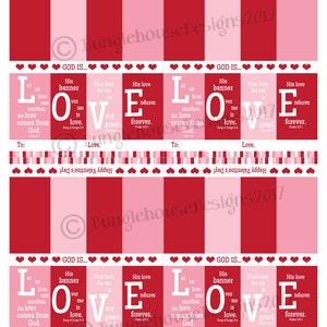 Valentine Scripture Treat Bag Label | God is Love Treat Topper ...