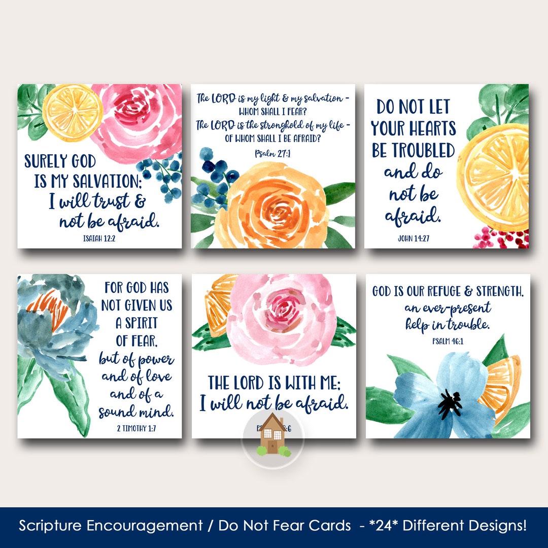Scripture Encouragement Cards, Bible Verses for Fear, Anxiety and Worry ...