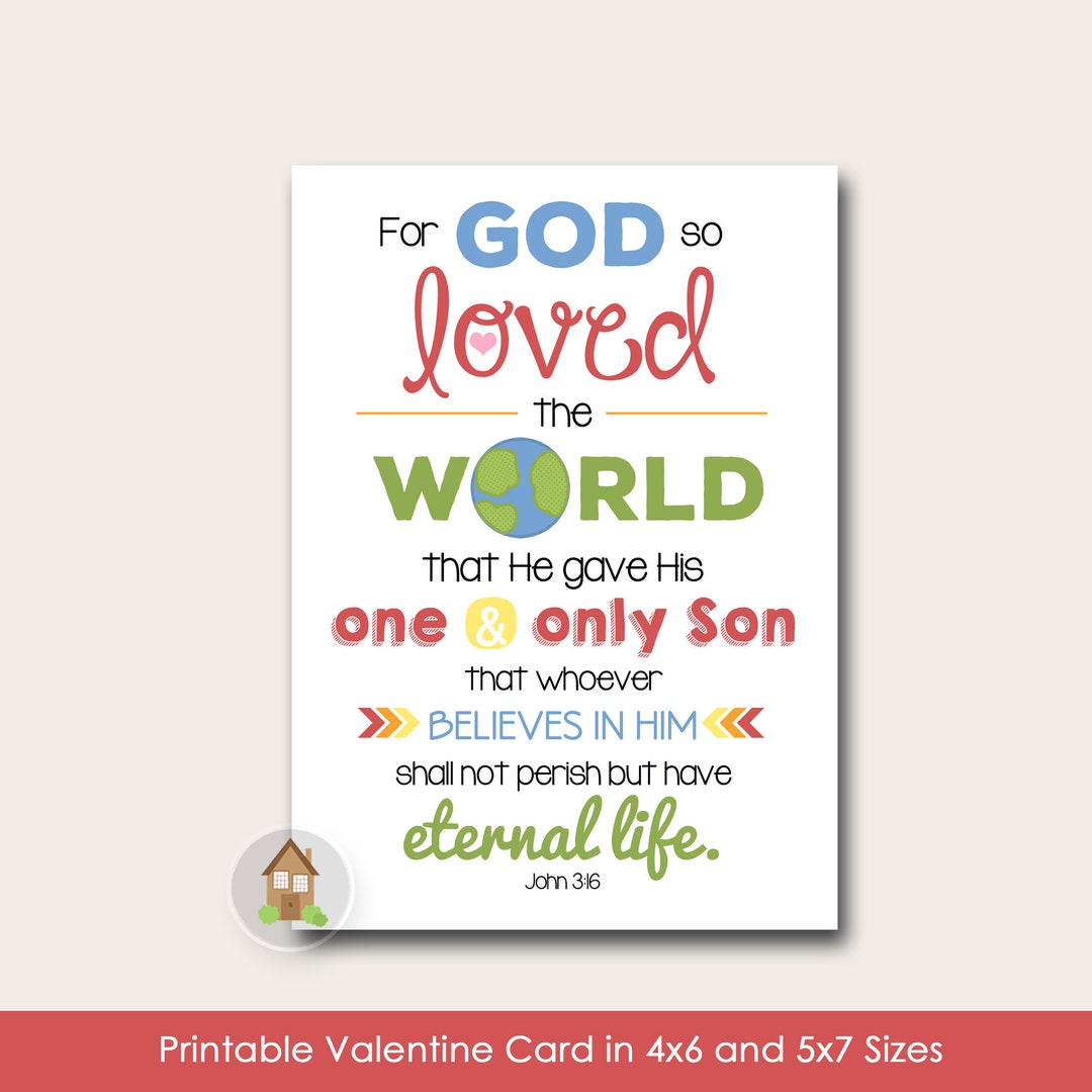 John 3:16 Printable Card | Valentine's Day Outreach | DIY PRINTABLE ...