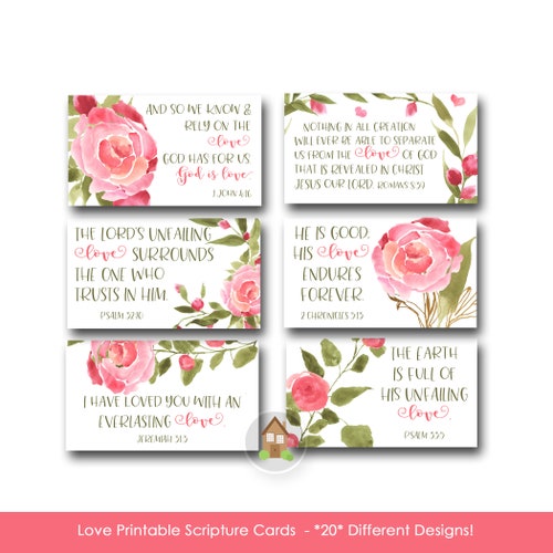 God's Love Bible Verse Note Cards Printable Scripture - Etsy Canada