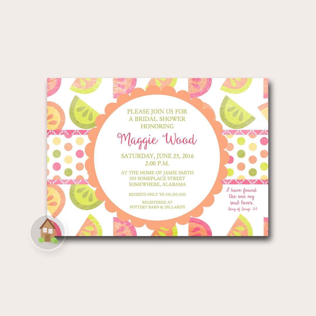 Summer Bridal Shower Invitation | Lemon Wedding Shower Invite | Cute ...