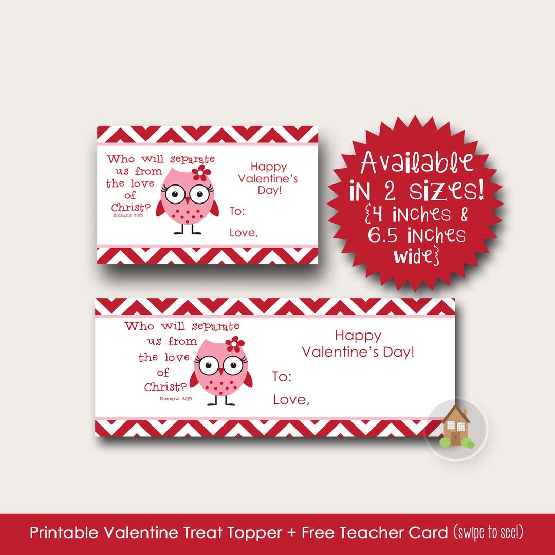 Owl Valentine | Treat Bag Topper for Kids | Treat Label | DIY PRINTABLE ...