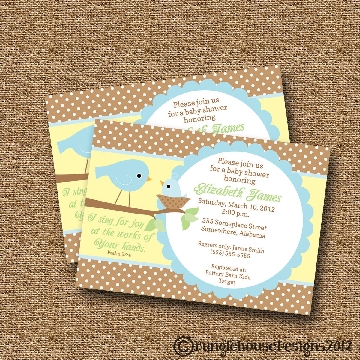 Bird Baby Shower Invitation Baby Boy Shower Invite | Etsy