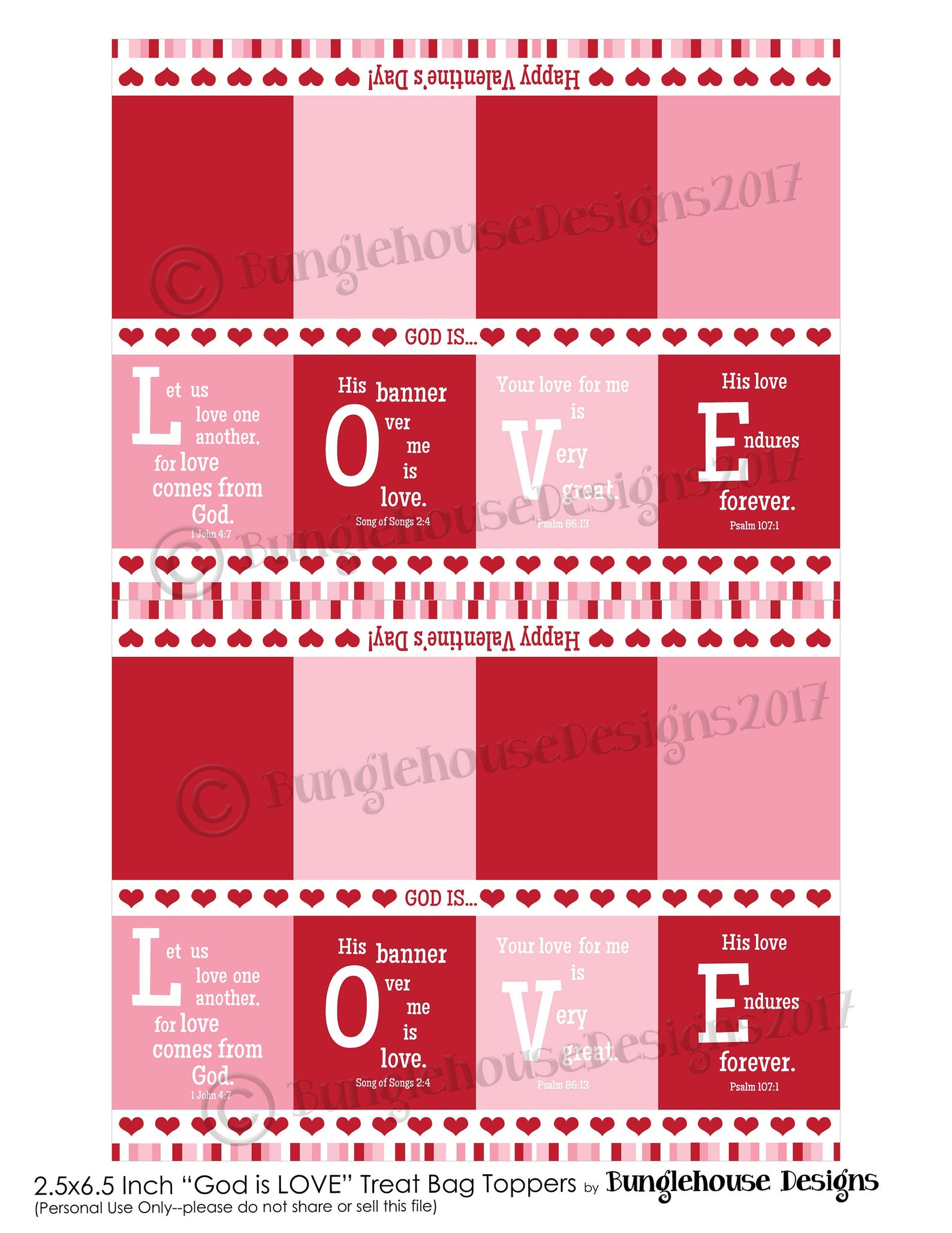 Valentine Scripture Treat Bag Label God is Love Treat Topper | Etsy