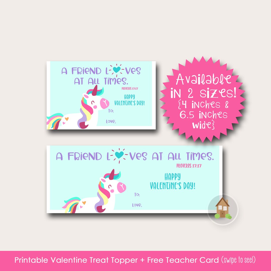 Instant Download Unicorn Treat Bag Toppers With Bible Verse, Cute ...