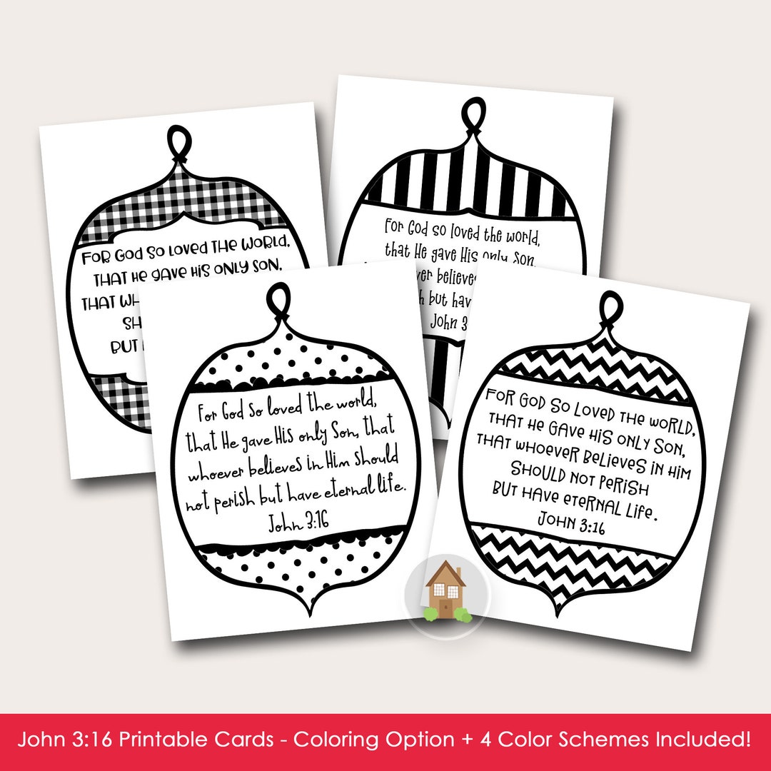 John 3:16 Printable Christmas Ornaments | Sunday School Craft Activity ...