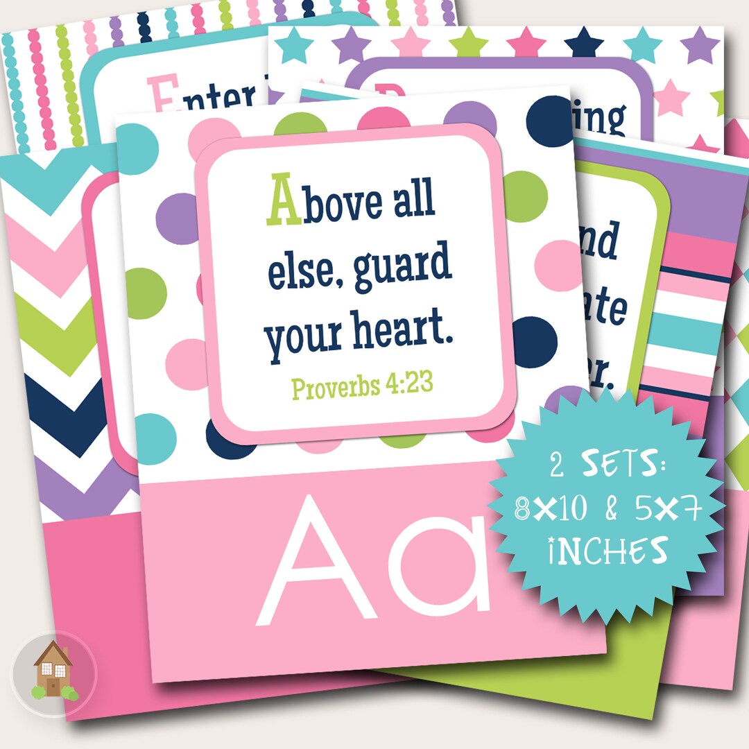 ABC Scriptures for Girls | Children's Alphabet | Scripture Wall ...