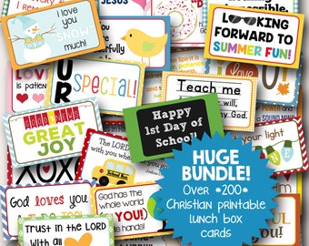 Lunch Box Notes for Girls Printable Christian Lunchbox Cards Bible ...