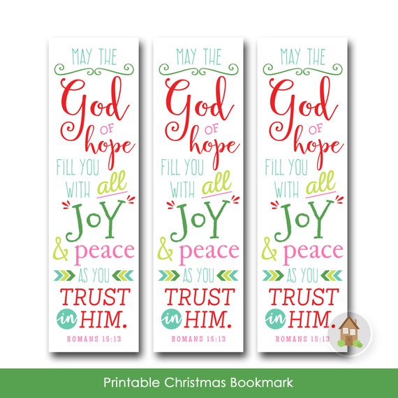 Romans 15:13 Christmas Bookmark Printable Scripture | Etsy