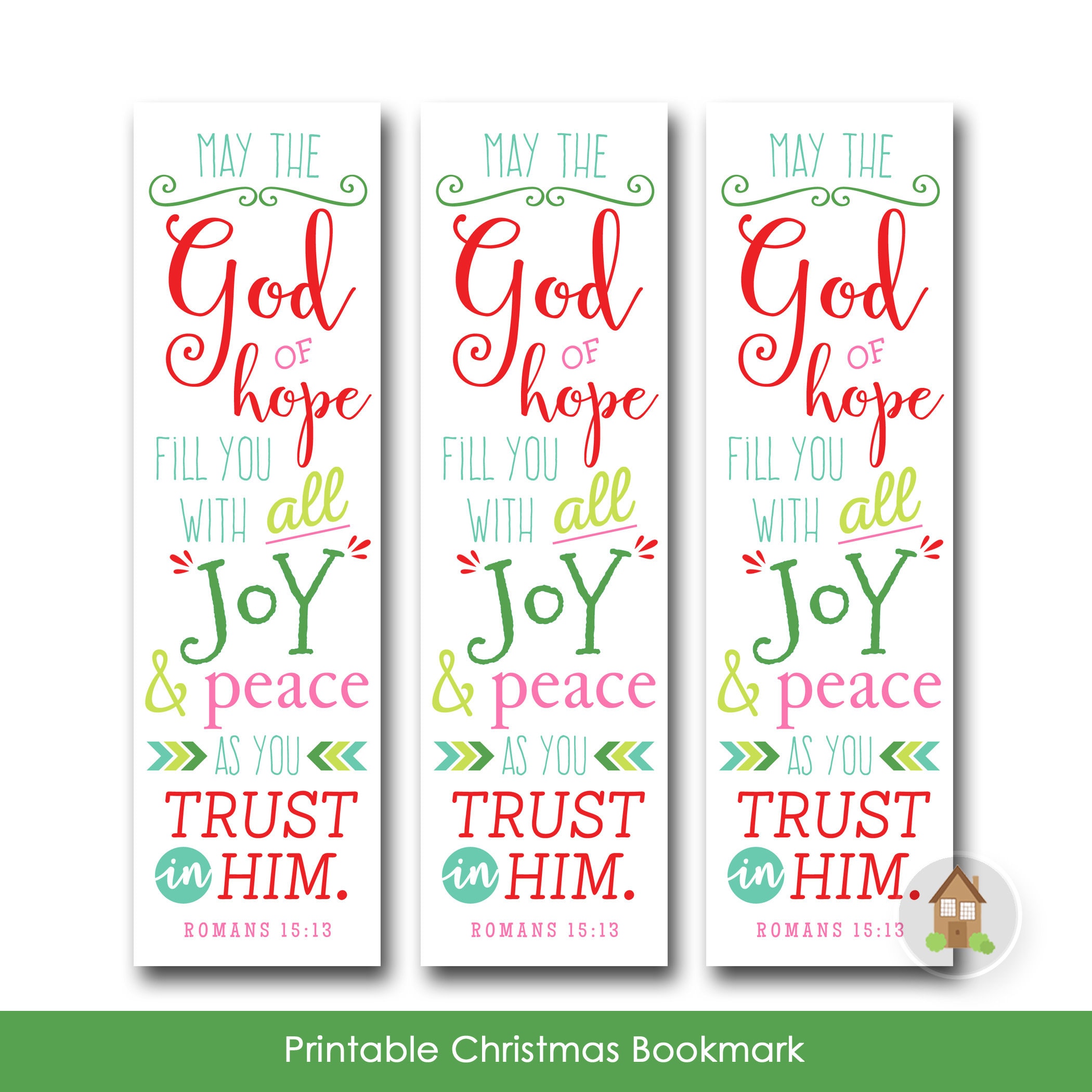 Romans 15:13 Christmas Bookmark Printable Scripture | Etsy