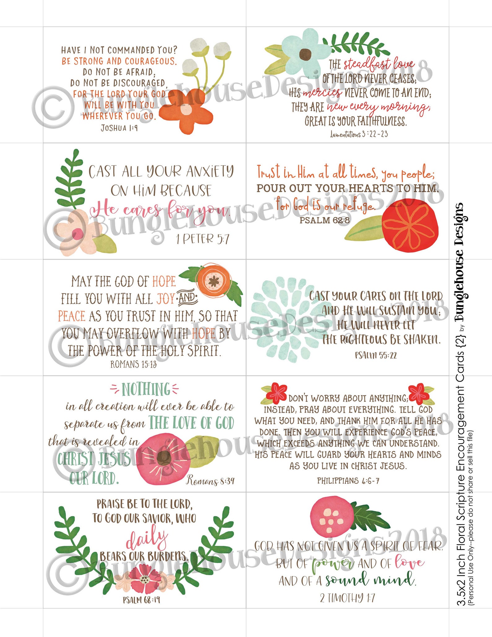 Scripture Encouragement Cards Printable Bible Verses Lunch | Etsy