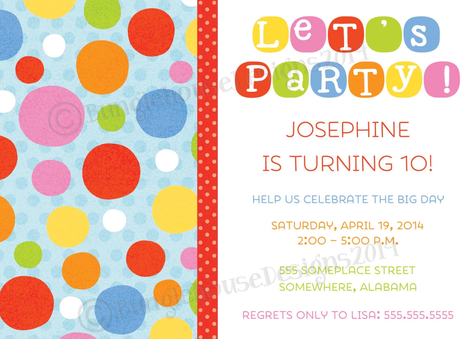 Rainbow Birthday Party Invitation | Cute Primary Color Party for Kids ...