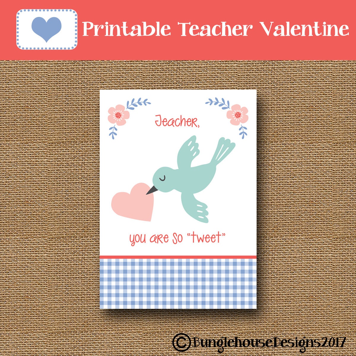 Printable Valentine for Teacher Teacher Valentine | Etsy