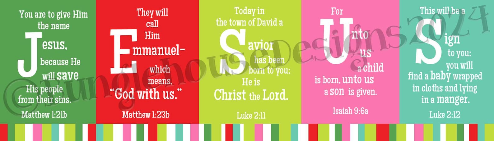 Printable JESUS Christmas Bookmark in Bright Colors | Christmas ...