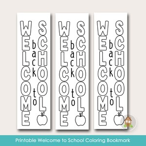 Welcome Back to School Printable Coloring Bookmark | First Day of ...