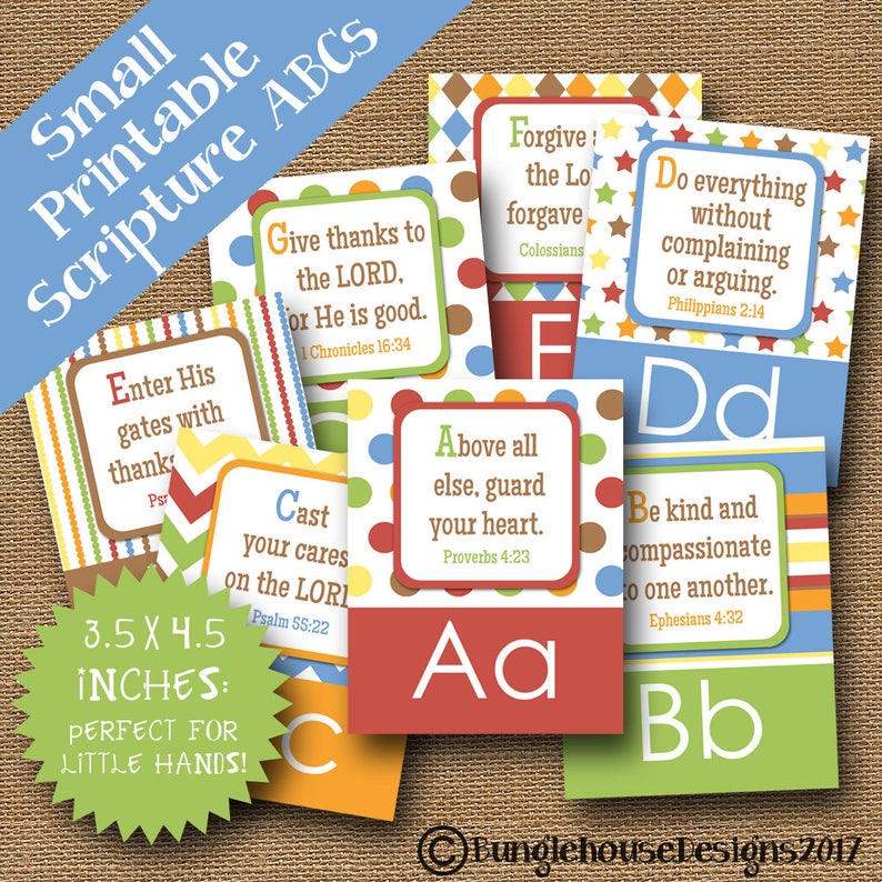 ABC Scripture Flashcards | Kid's Bible Verse Alphabet | DIY Christian ...
