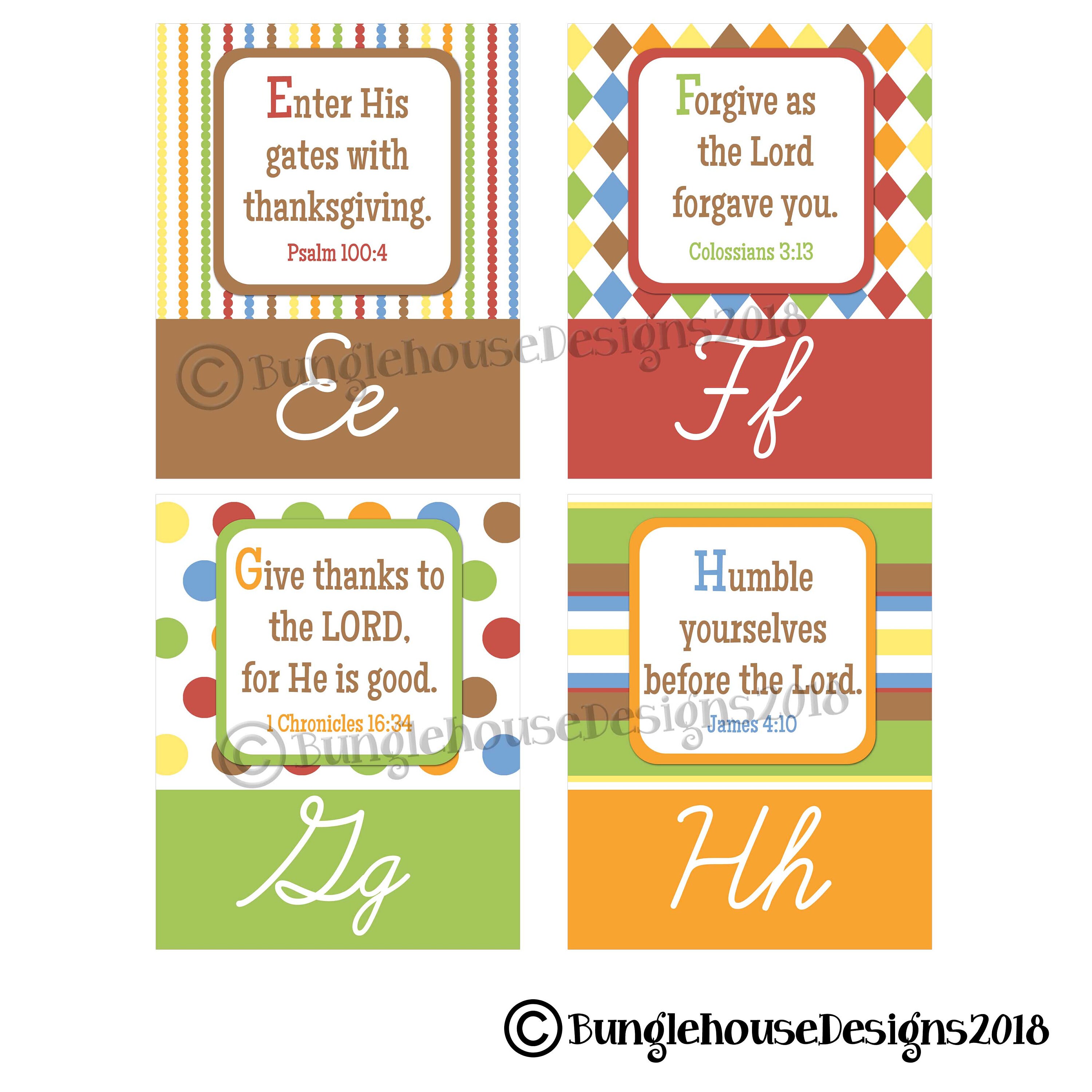 Digital Cursive Wall Alphabet With Bible Verses for Kids Classroom - Etsy