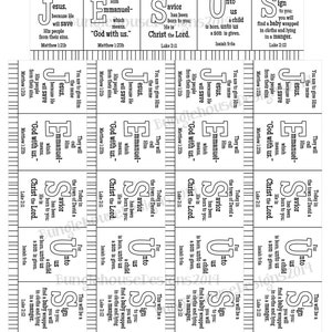 Printable Christmas Bookmark to Color JESUS Scripture | Etsy