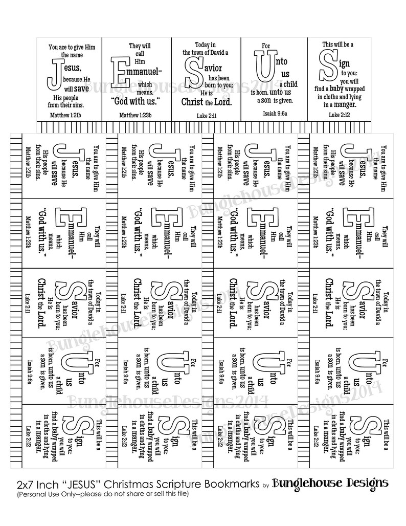 Printable Christmas Bookmark to Color JESUS Scripture - Etsy