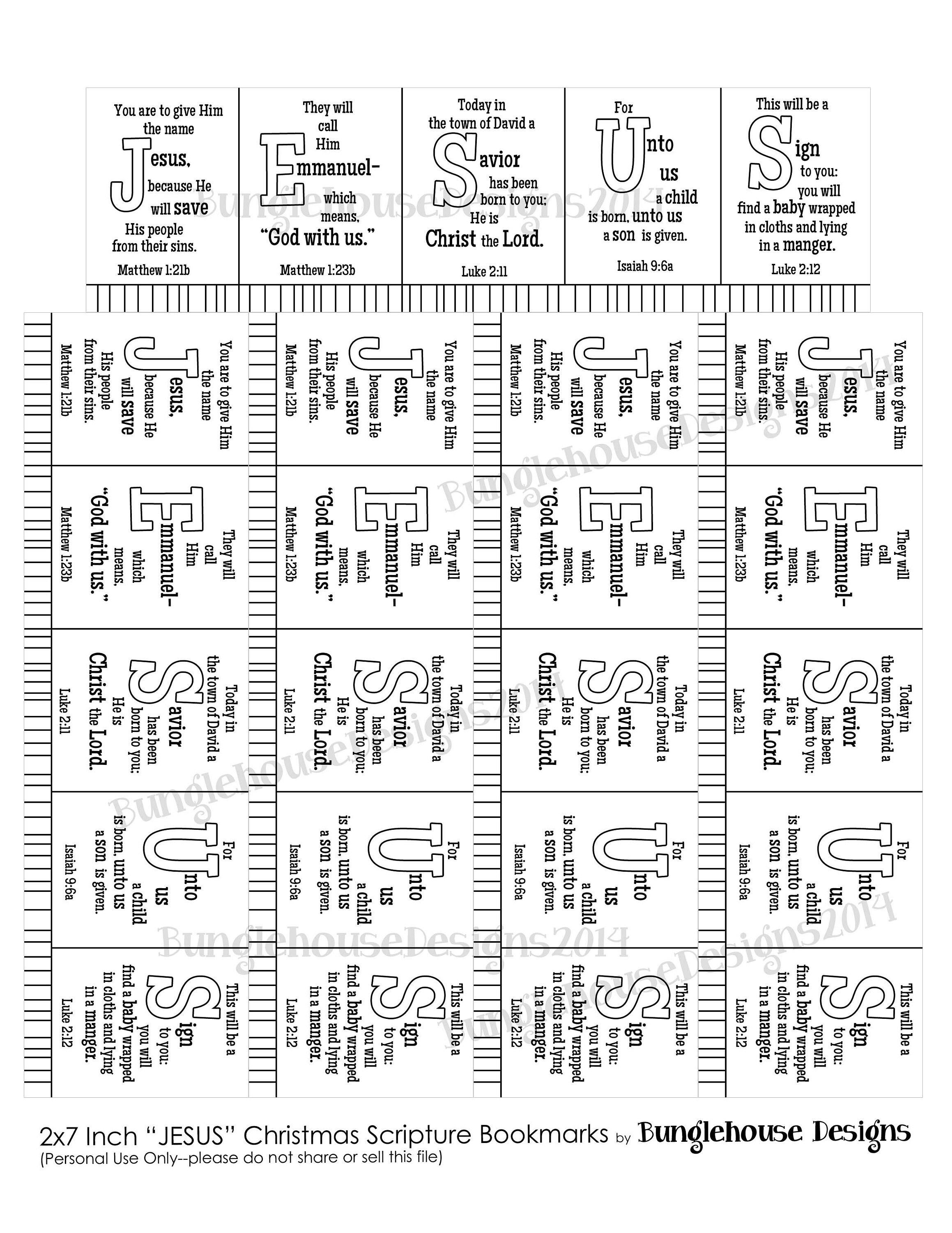 Printable Christmas Bookmark to Color JESUS Scripture | Etsy