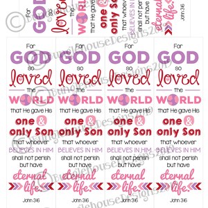John 3:16 Printable Valentines Bookmark Valentine's Day - Etsy