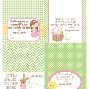 Cute Easter Scripture, Bible Verse Treat Toppers for Girls | Christian ...