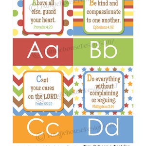 ABC Scripture Flashcards | Kid's Bible Verse Alphabet | DIY Christian ...