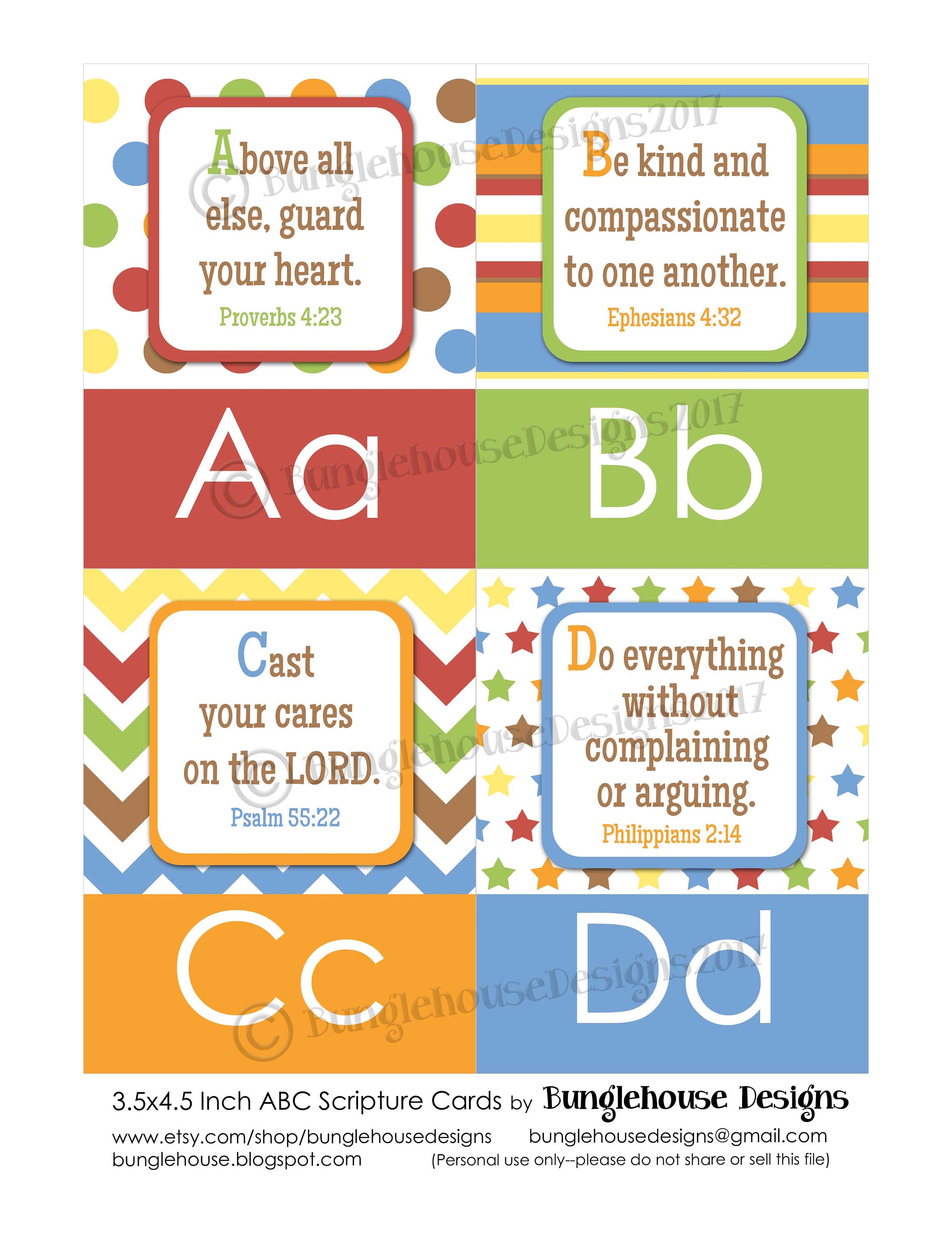 ABC Scripture Flashcards Kid's Bible Verse Alphabet - Etsy Canada