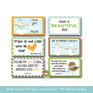 Winter Lunch Box Notes | Christian, Scripture Lunch Box Notes | January ...