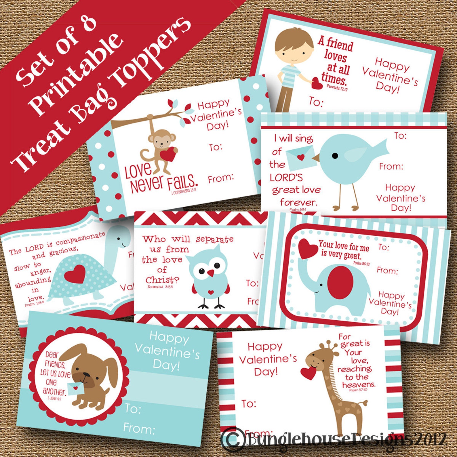 Valentine Treat Bag Toppers Kids Valentines DIY PRINTABLE - Etsy