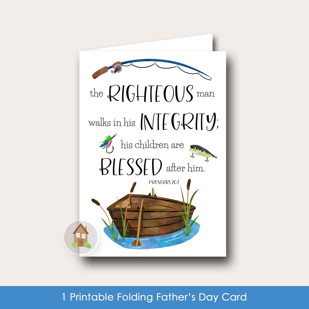 Printable Father's Day Card | Christian Father | Scripture Card for Dad ...
