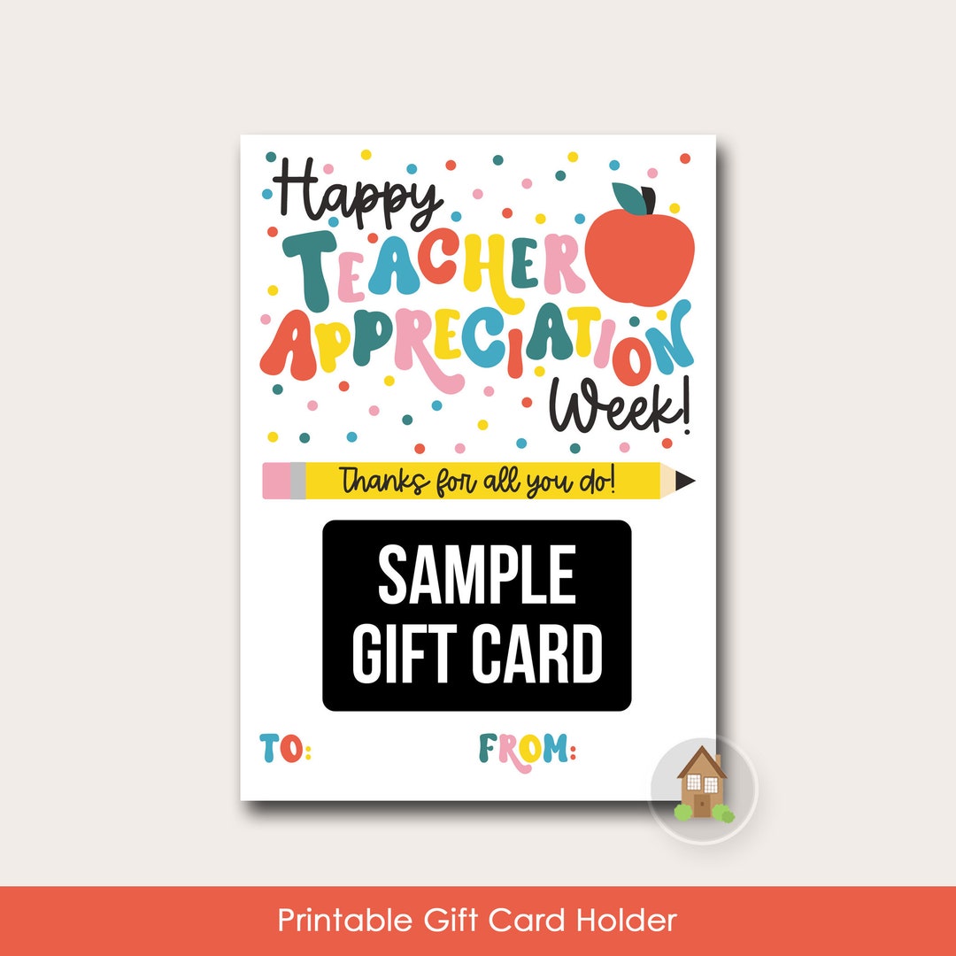 Teacher Appreciation Week Gift Card Holder | Printable Retro Happy ...