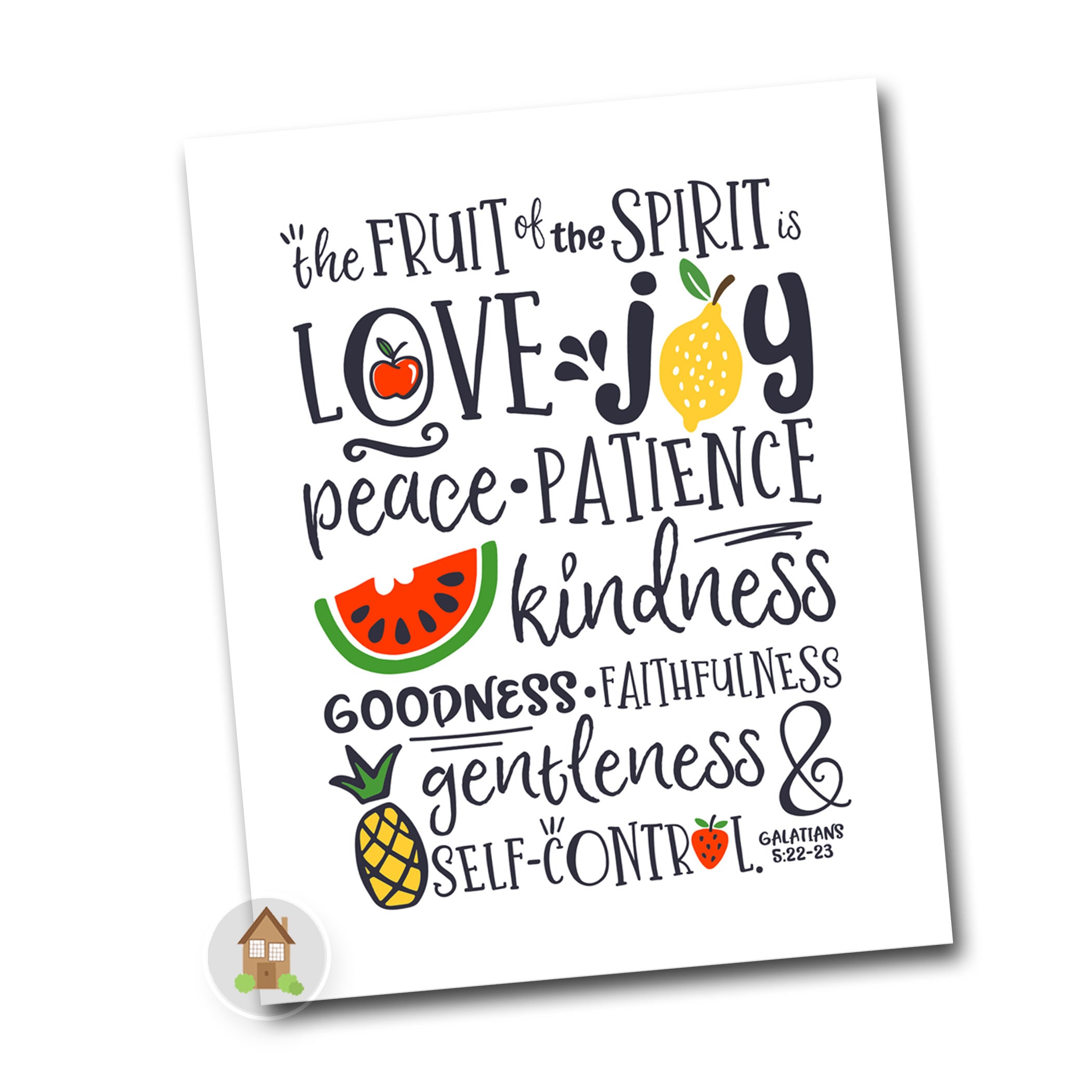 Fruit of the Spirit Printable Scripture Wall Art Galatians - Etsy