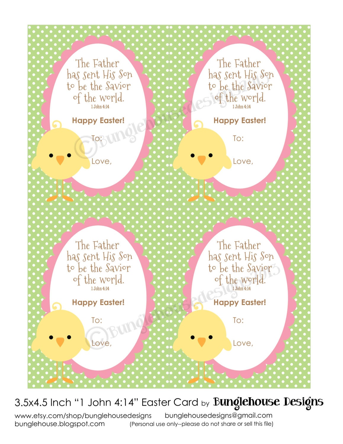Printable Kids Easter Card Easter Chick Card Scripture | Etsy