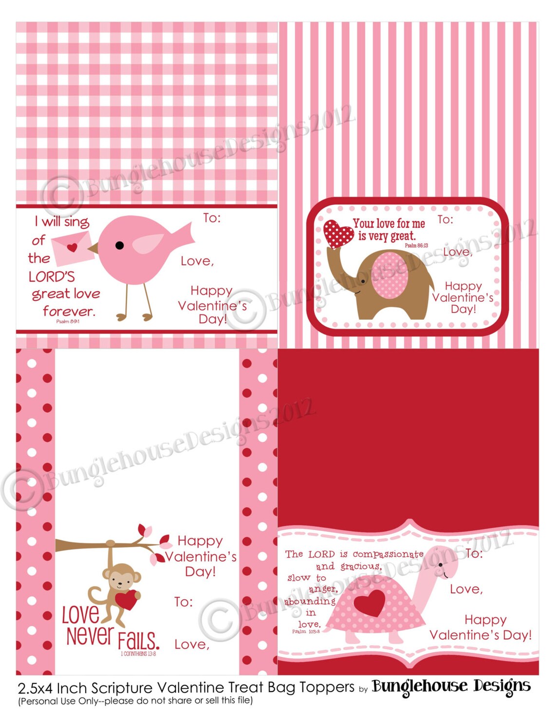 Valentine Treat Bag Toppers Kids School Valentines DIY - Etsy