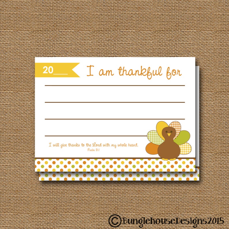 Printable Gratitude Cards Thanksgiving Thankful List I Am | Etsy