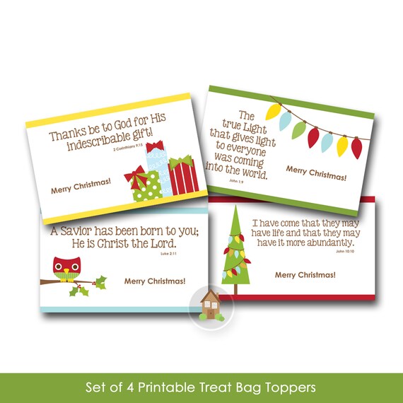 Kids Christmas Printable Treat Bag Toppers Cute Treat | Etsy