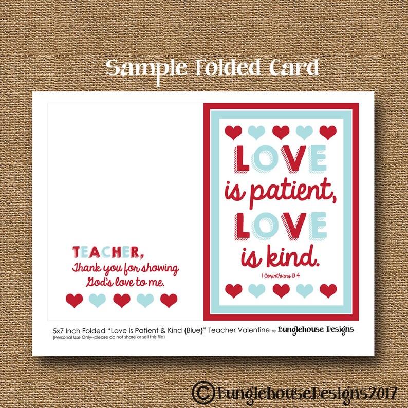 Download Now Christian Valentine for Teacher DIY PRINTABLE | Etsy