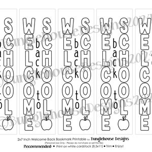 Welcome Back to School Printable Coloring Bookmark | First Day of ...